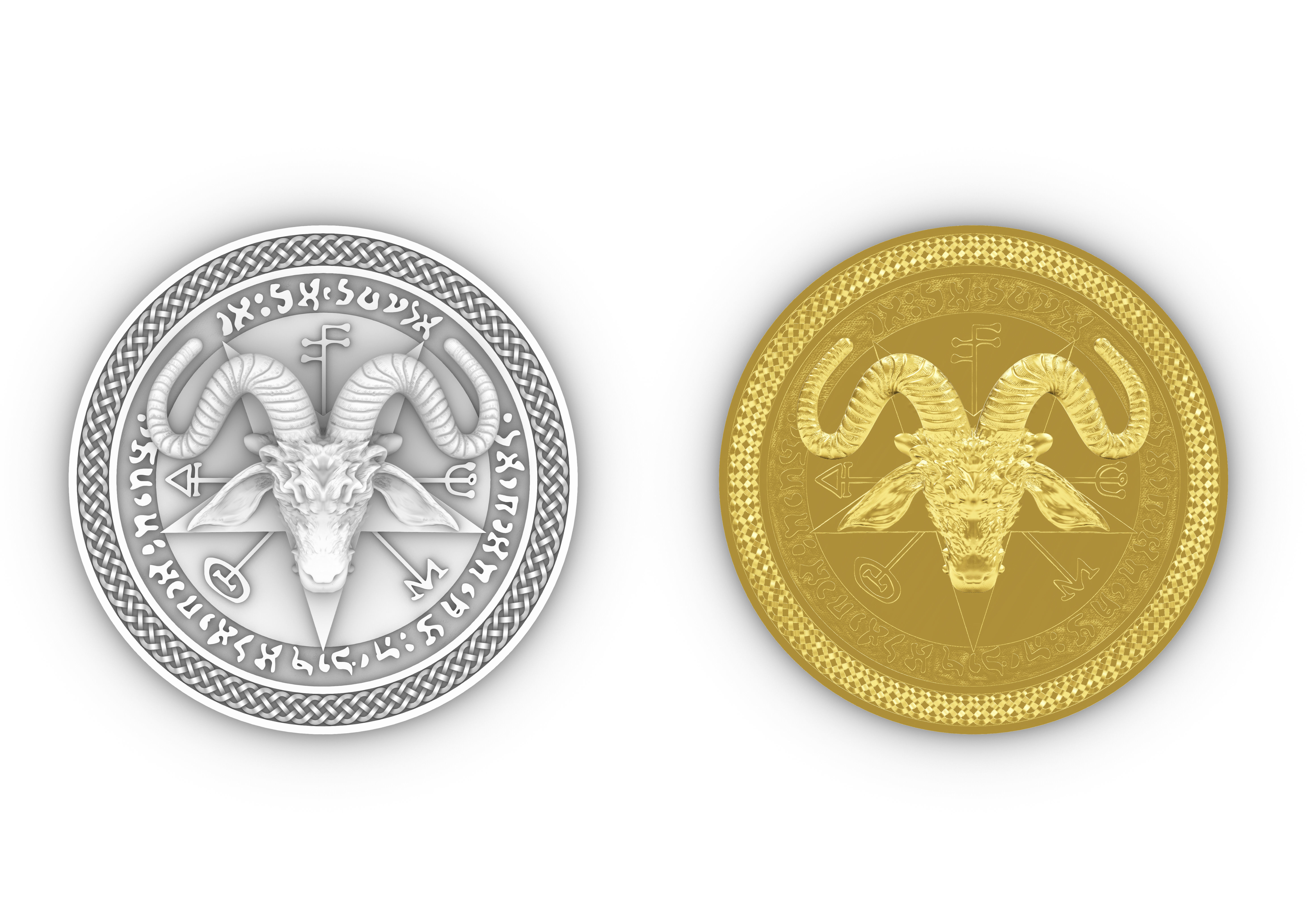 PENTAGRAM GOAT HEAD 3D model 3D printable | CGTrader