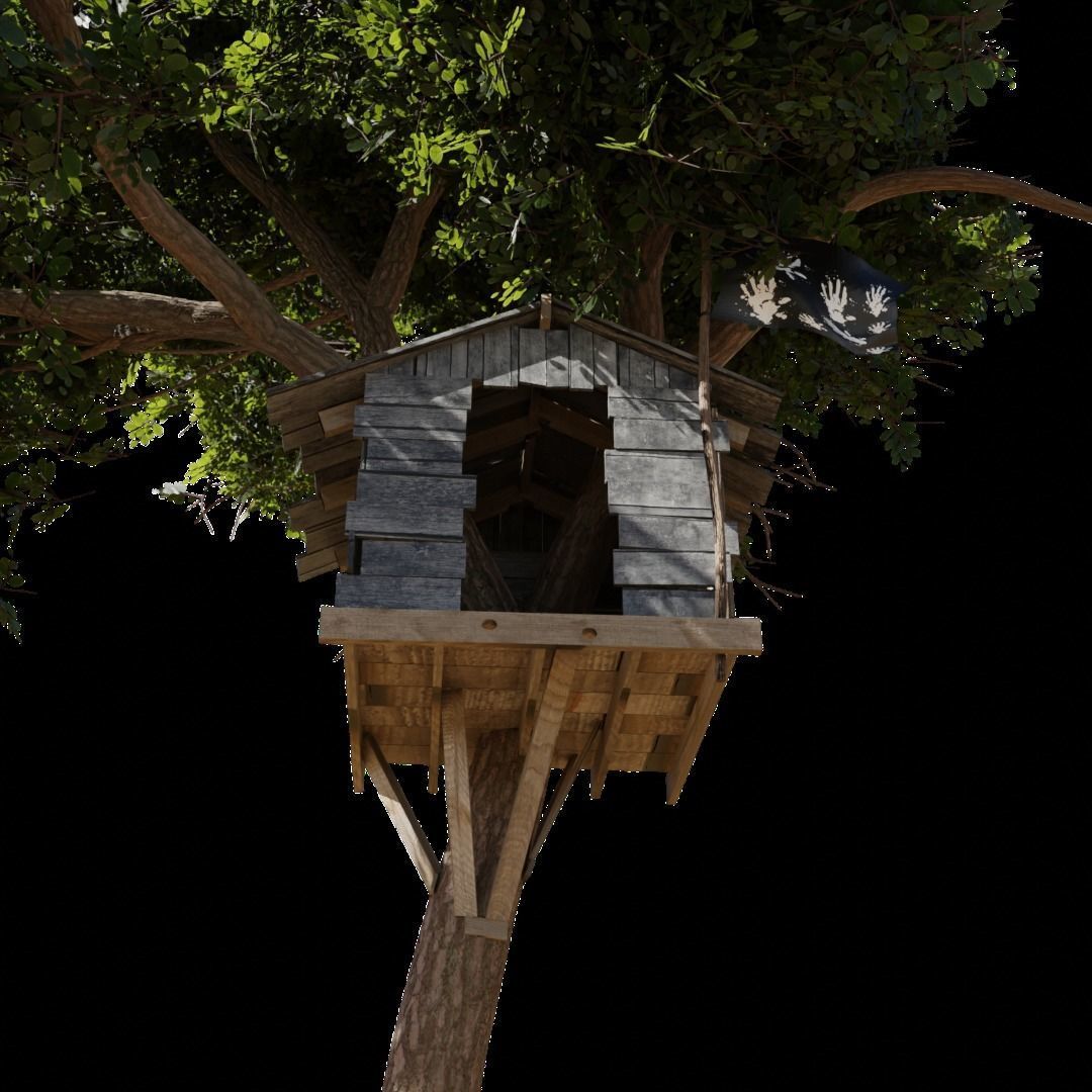 treehouse wooden dog house free VR / AR / low-poly Texture | CGTrader