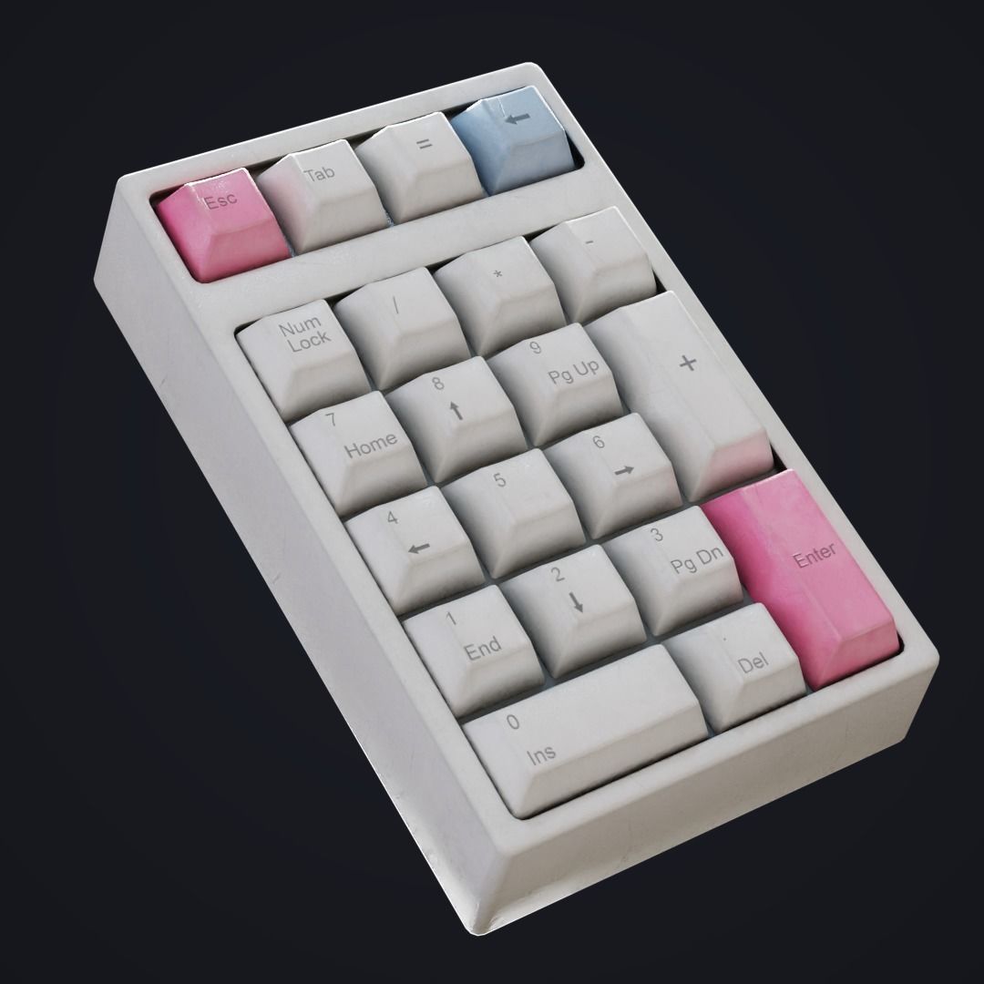 Computer White Keyboard Numpad 3D model | CGTrader