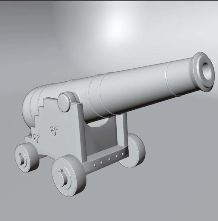 Cannon - Gun Of Ships Old military infantry defence weaponry 3D model ...