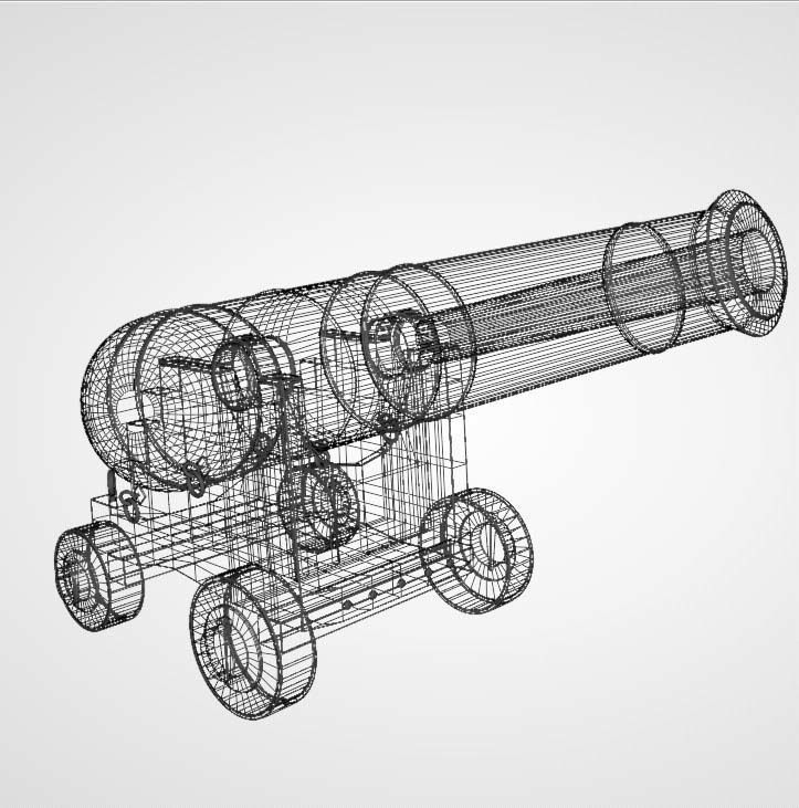 Cannon - Gun Of Ships Old military infantry defence weaponry 3D model ...