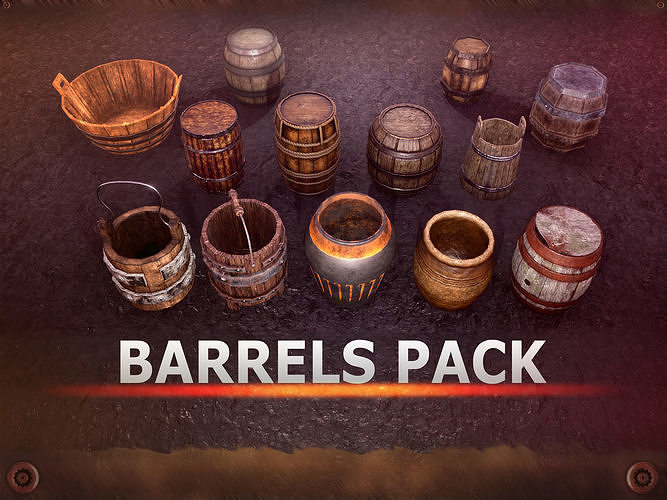 3D model C2 - Barrels Pack 1 VR / AR / low-poly | CGTrader