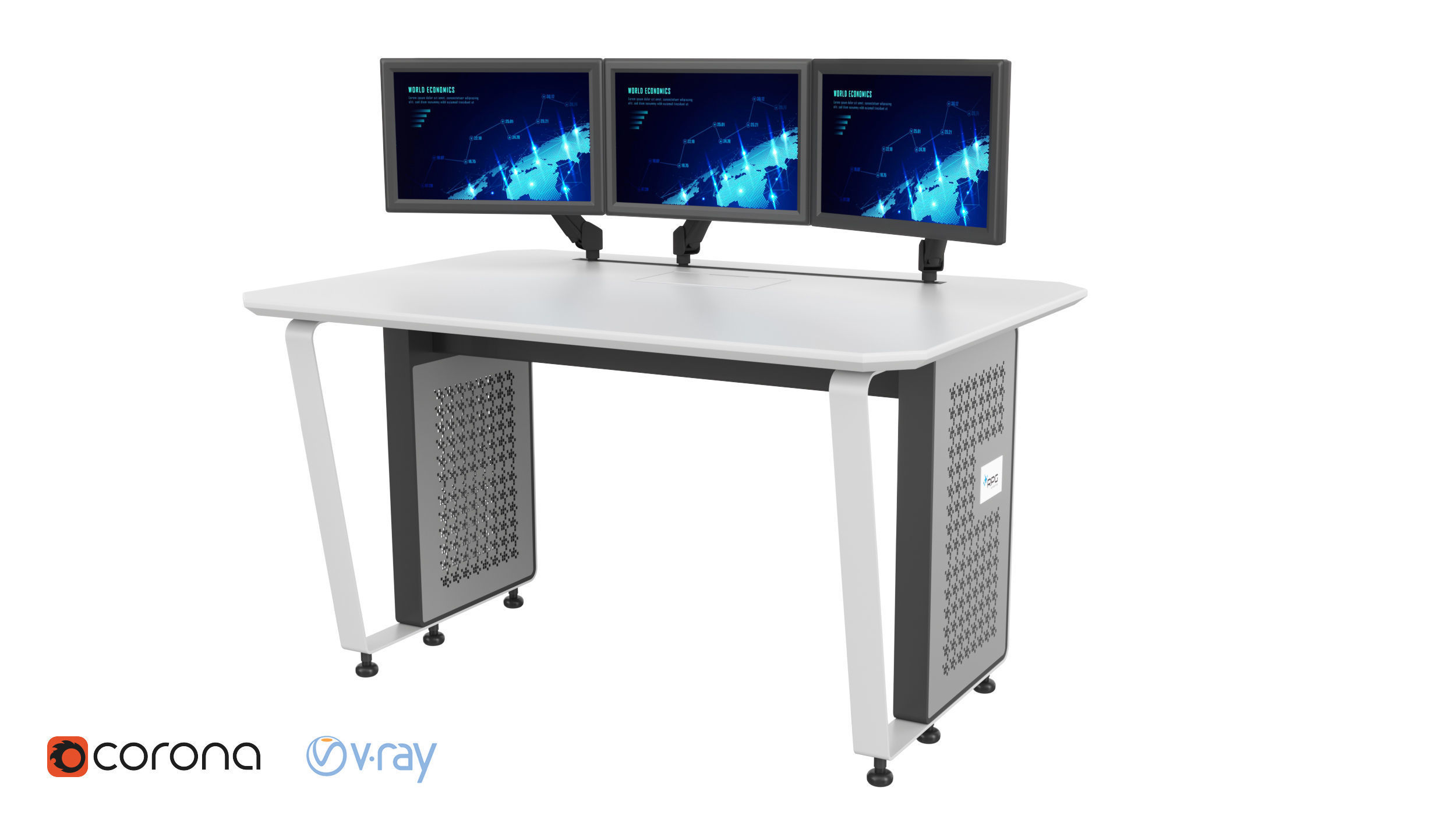 Control Room Desk 3D model | CGTrader