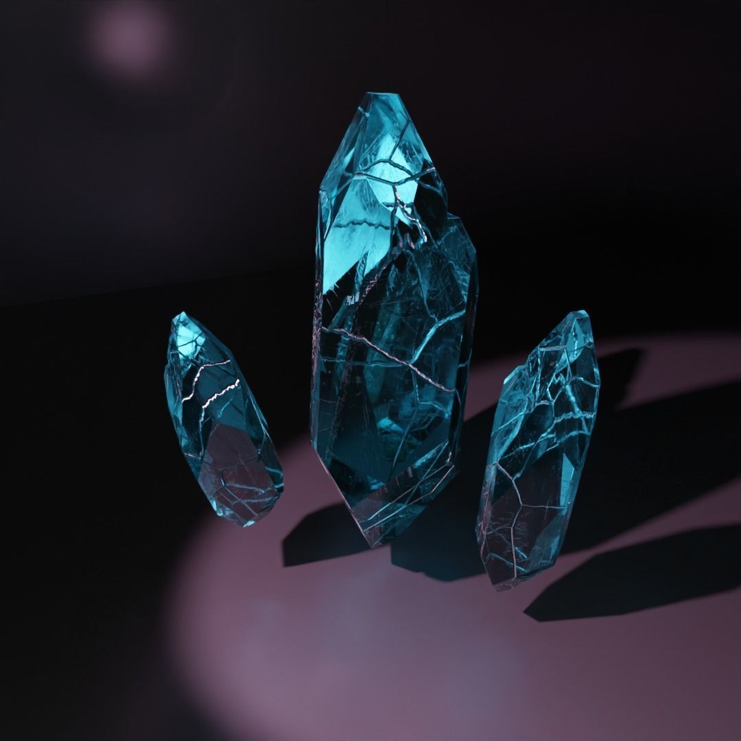 Crystals three free 3D model | CGTrader