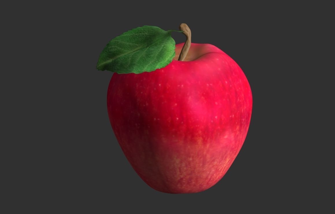 appel apple with leaf free 3D model | CGTrader