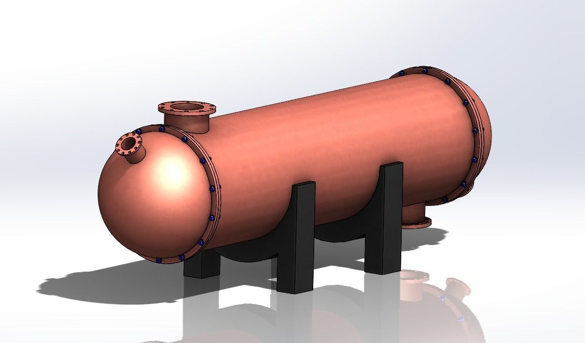 Heat exchanger type shell and tube 3D model 3D printable | CGTrader