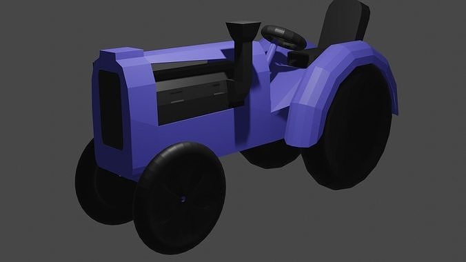 3D model Tractor Low poly Tractor Farm tractor VR / AR / low-poly ...