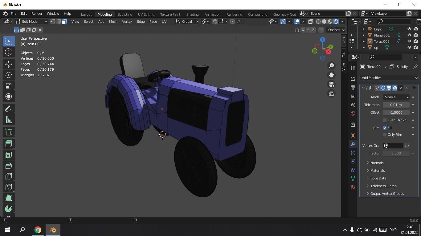 3D model Tractor Low poly Tractor Farm tractor VR / AR / low-poly ...