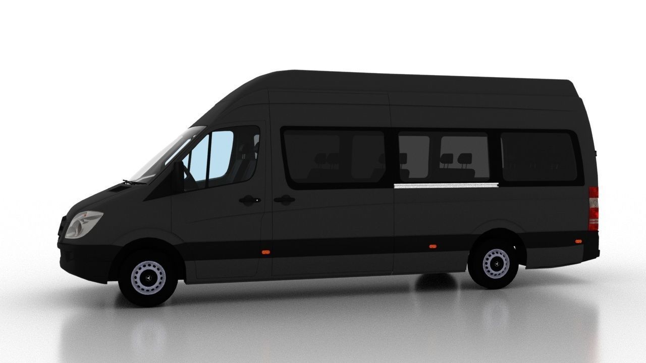 Mercedes Benz Sprinter L3H3 2009 Passenger UK 3D model | CGTrader
