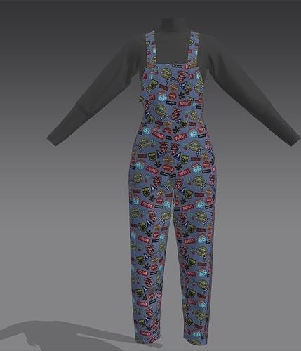 Overall overalls free 3D model | CGTrader