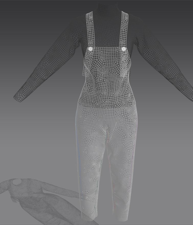 Overall overalls free 3D model | CGTrader