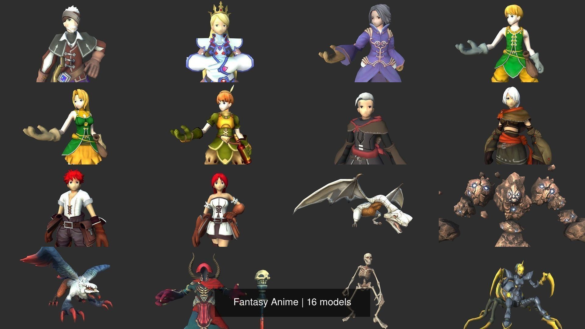 3D Model Pack Fantasy Anime VR / AR / low-poly | CGTrader