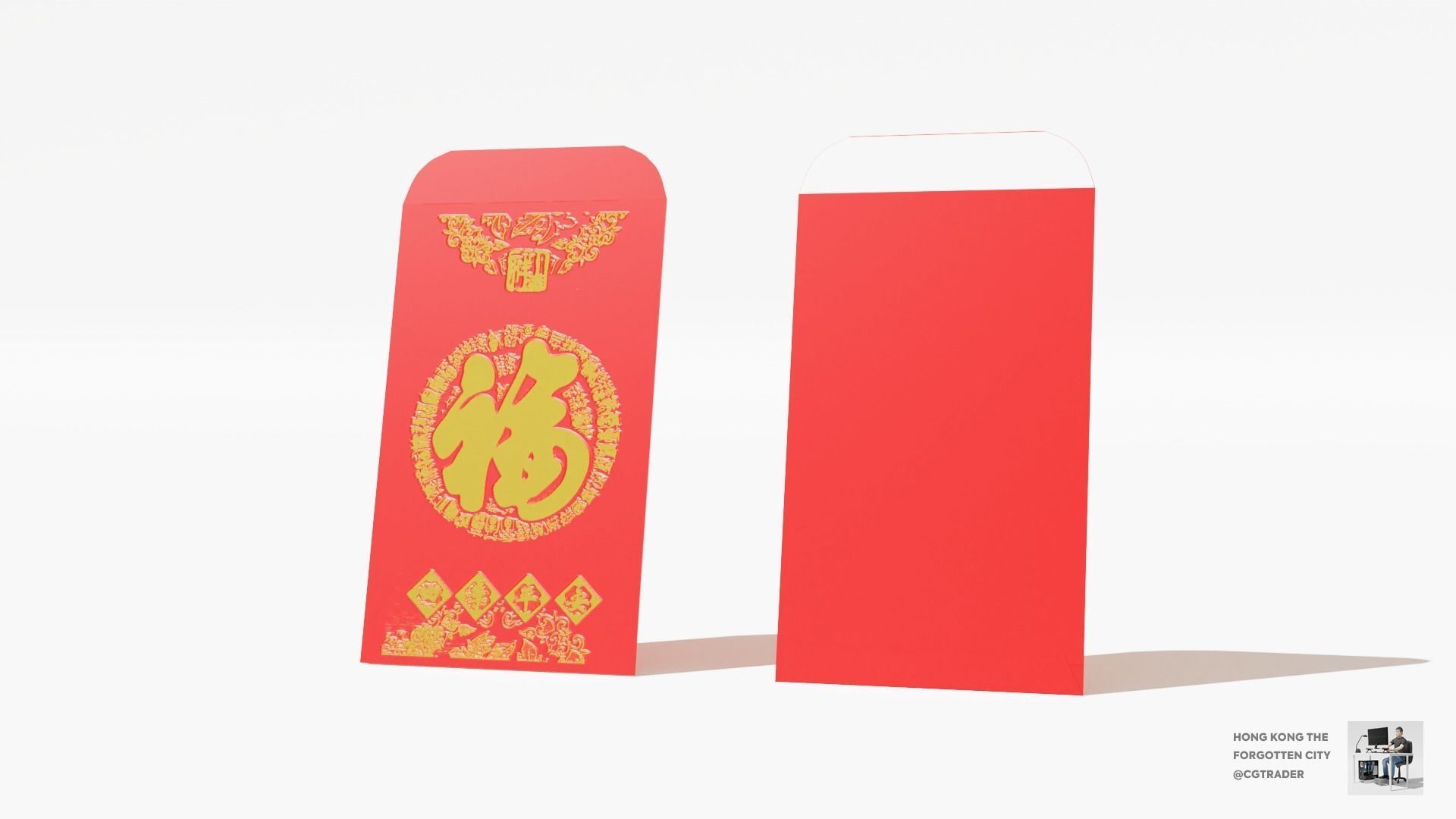 Chinese and Hong Kong Culture series - Red Pocket Envelope free 3D ...