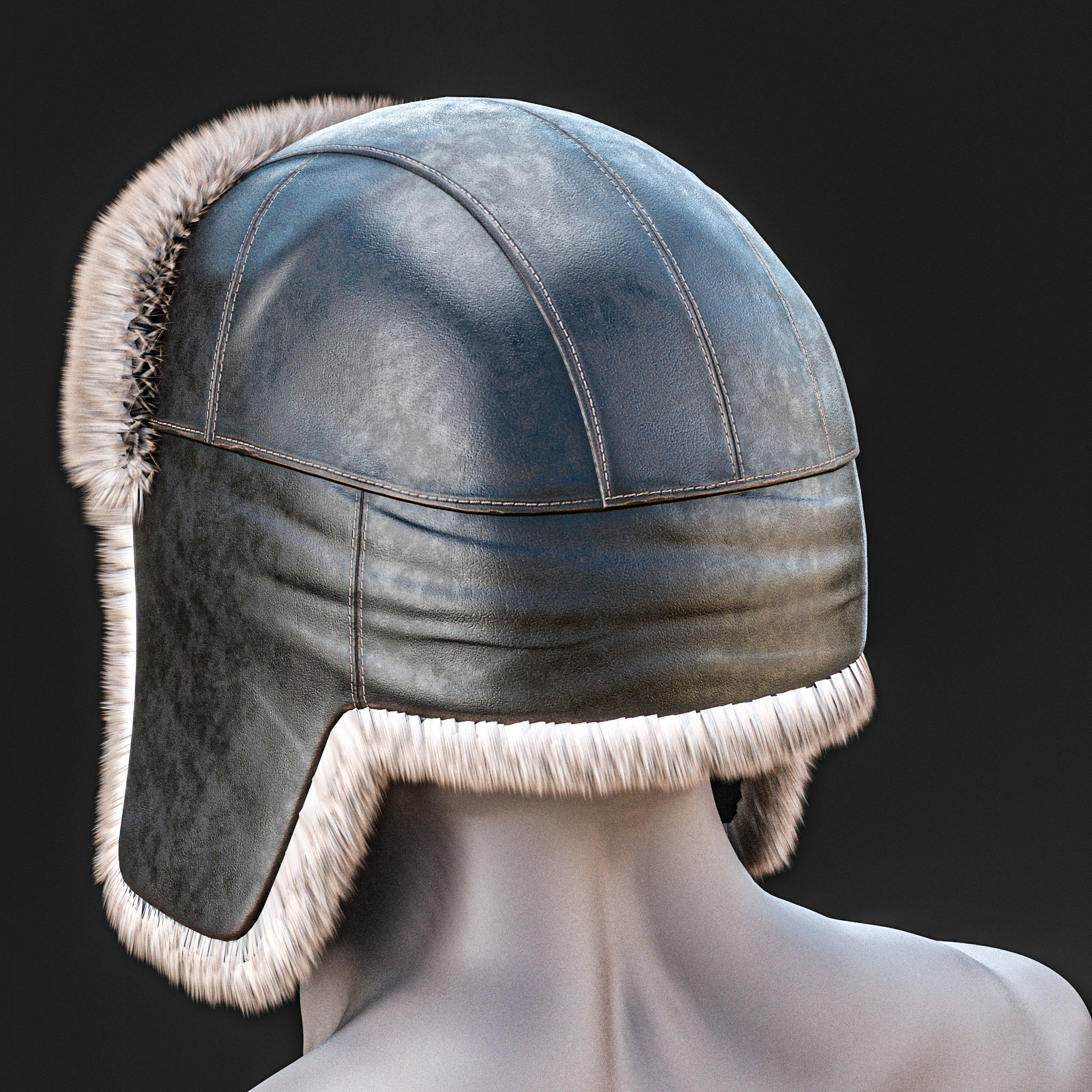 3D model Trapper Hat Winter Fur Lowpoly VR / AR / low-poly | CGTrader