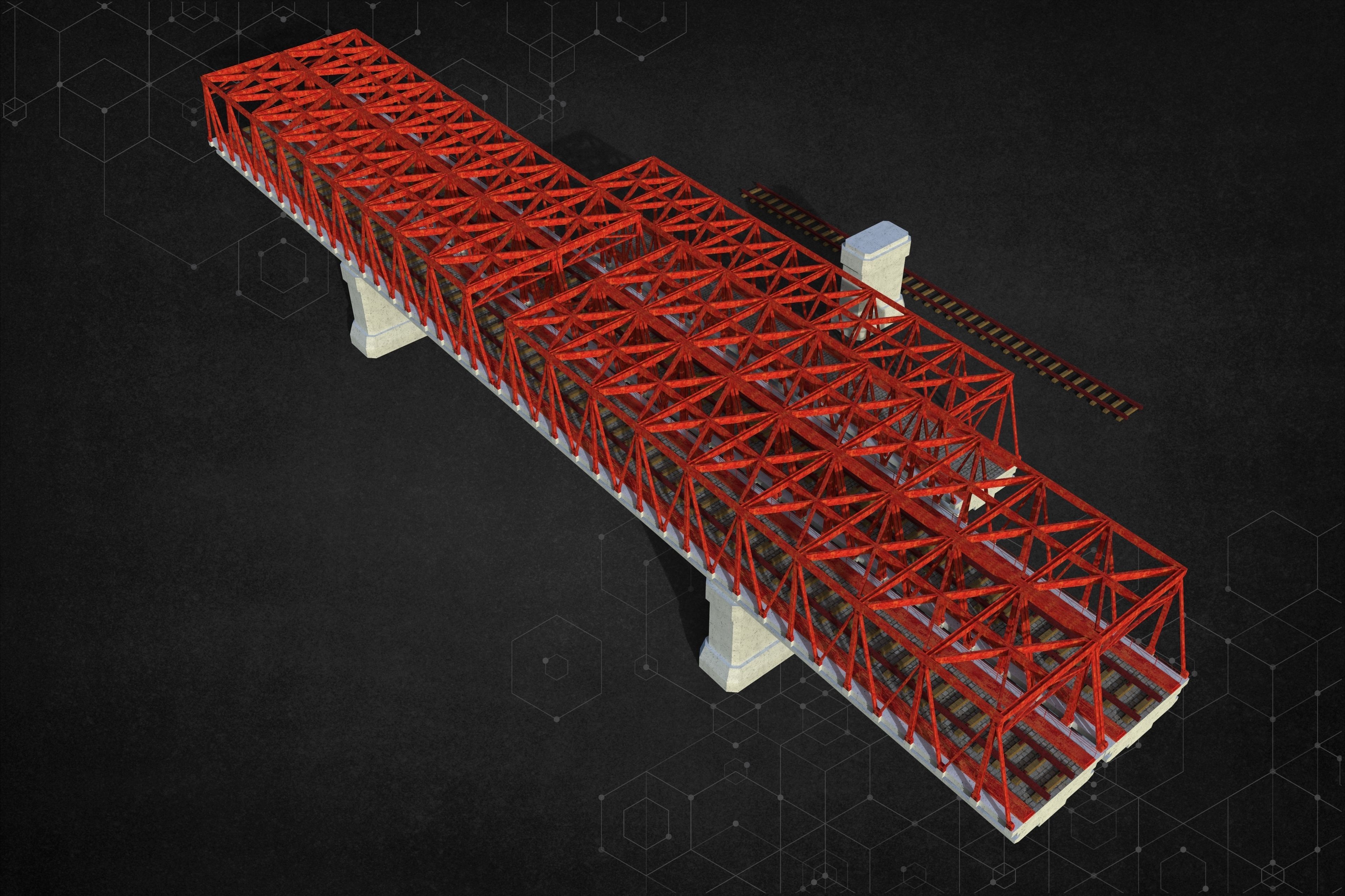 Rail Iron Bridge Modular Type Two 3D model | CGTrader