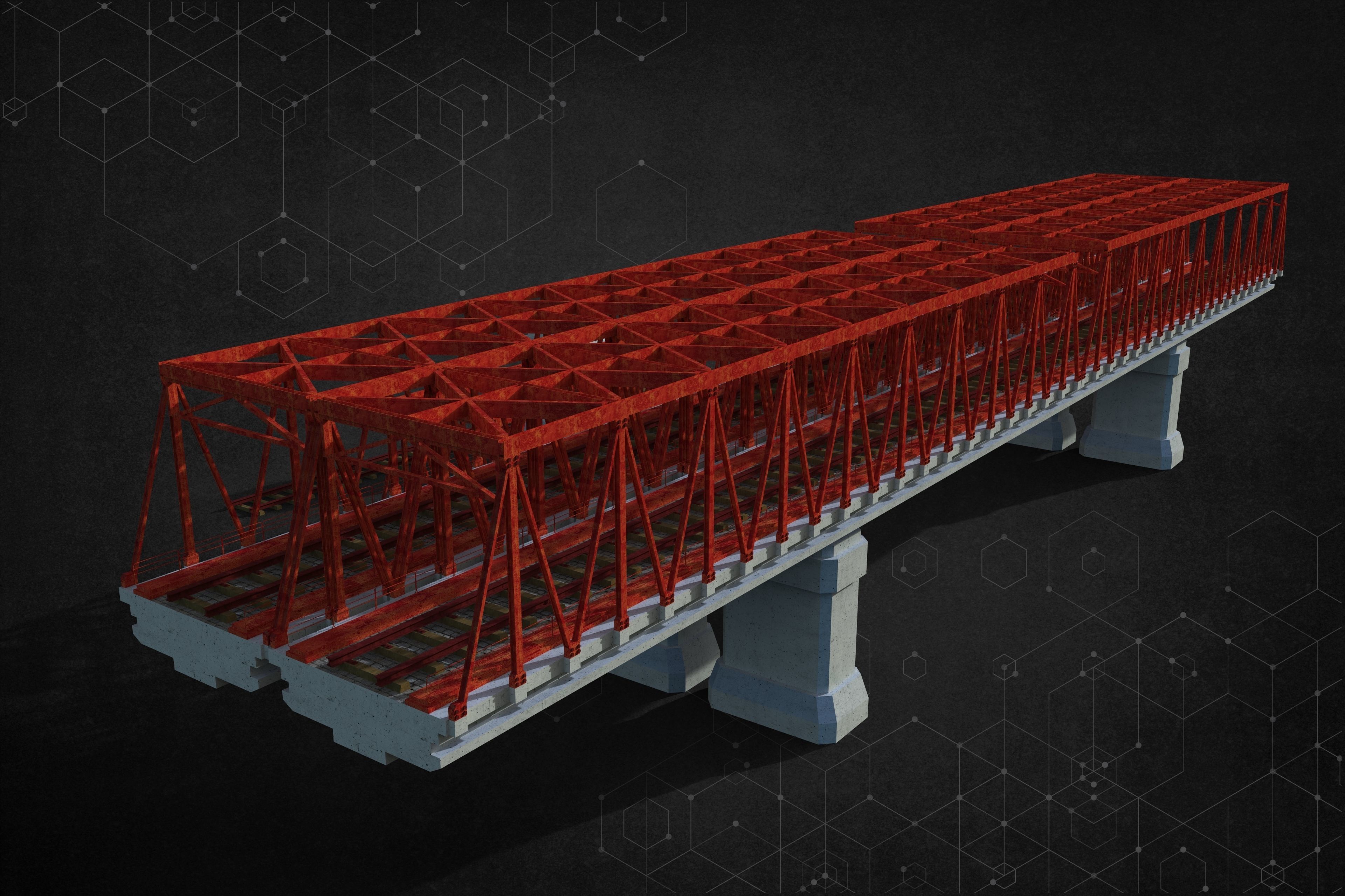 Rail Iron Bridge Modular Type Two 3D model | CGTrader