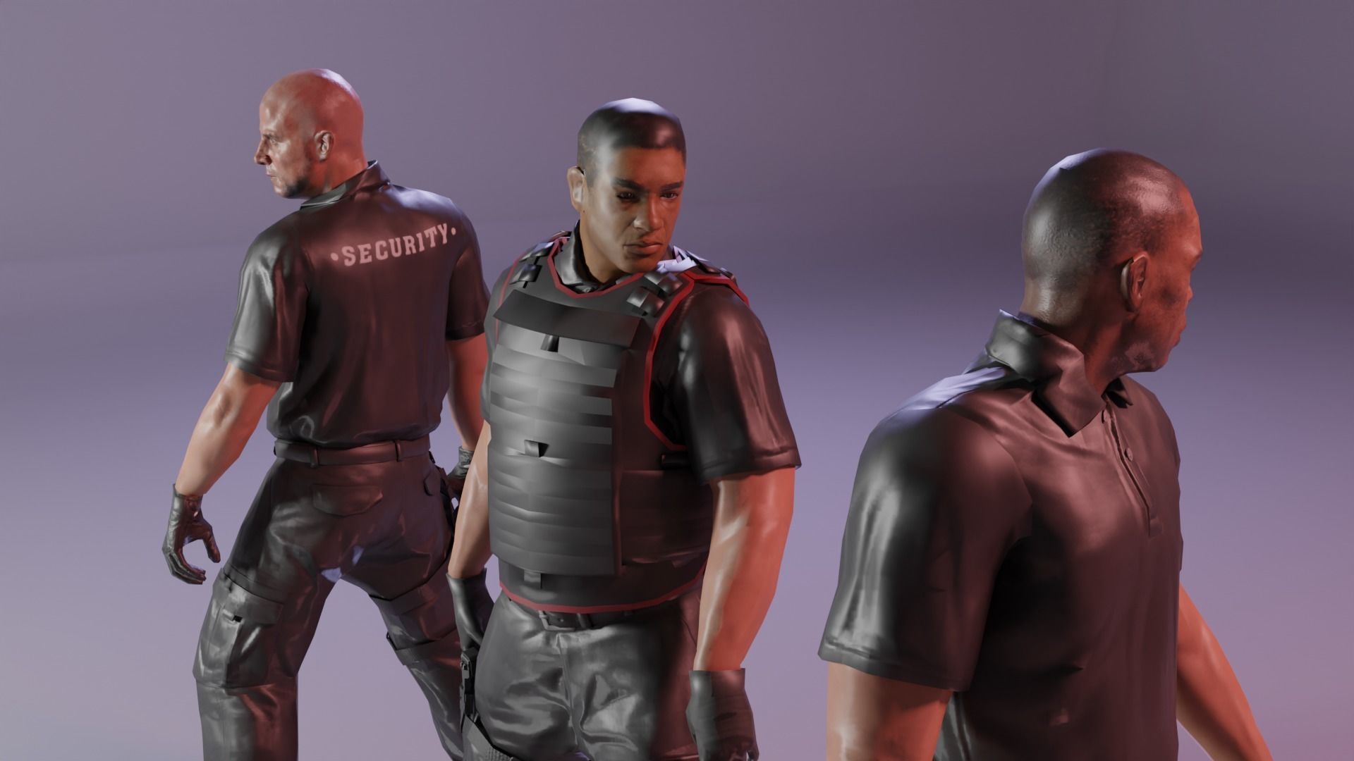 3D model Elite security guard with bulletproof vest VR / AR / low-poly ...