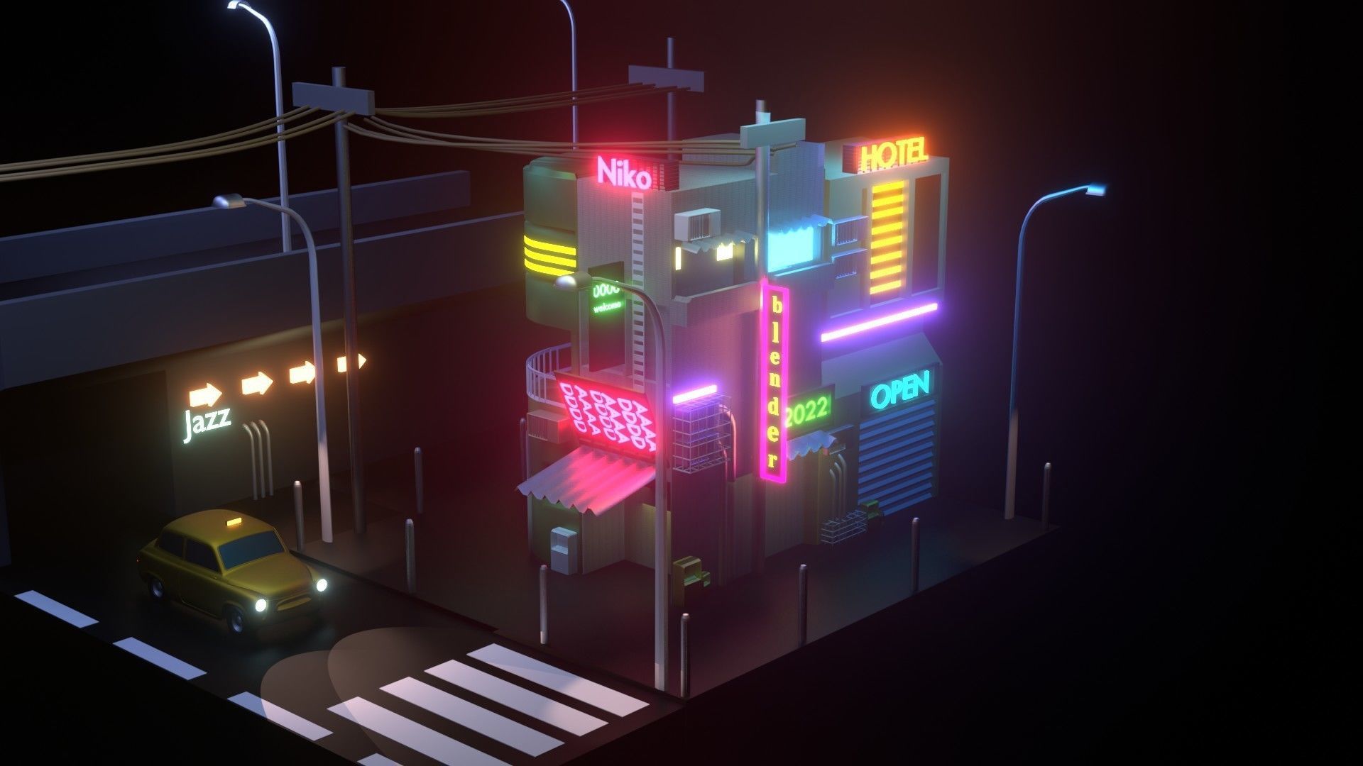 miniature night city free VR / AR / low-poly 3D model | CGTrader