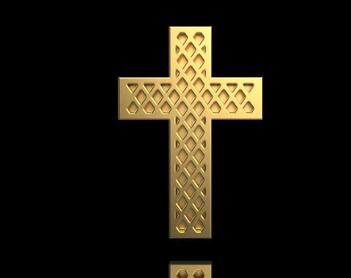 simple golden cross 3D model 3D printable | CGTrader