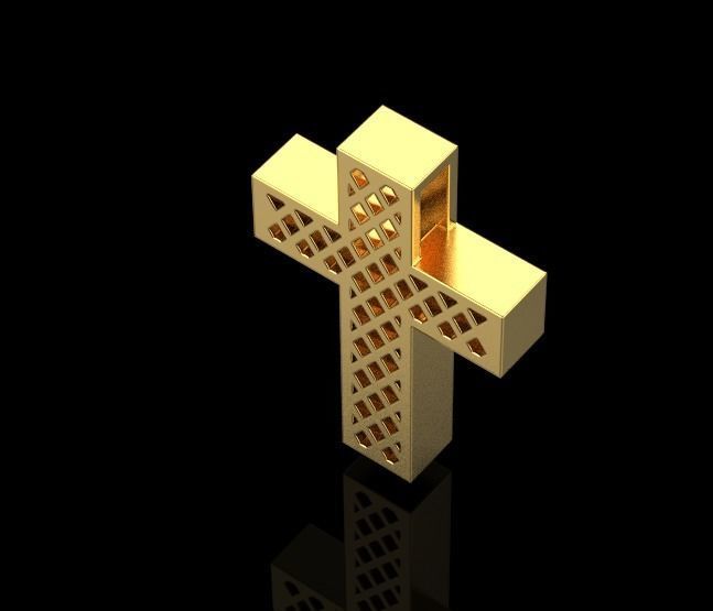 simple golden cross 3D model 3D printable | CGTrader