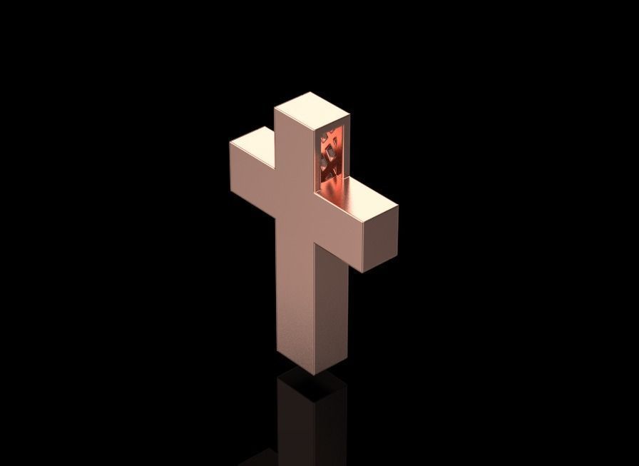 simple golden cross 3D model 3D printable | CGTrader