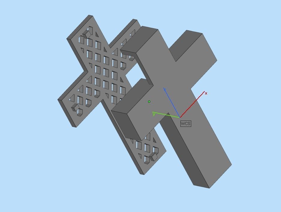 simple golden cross 3D model 3D printable | CGTrader