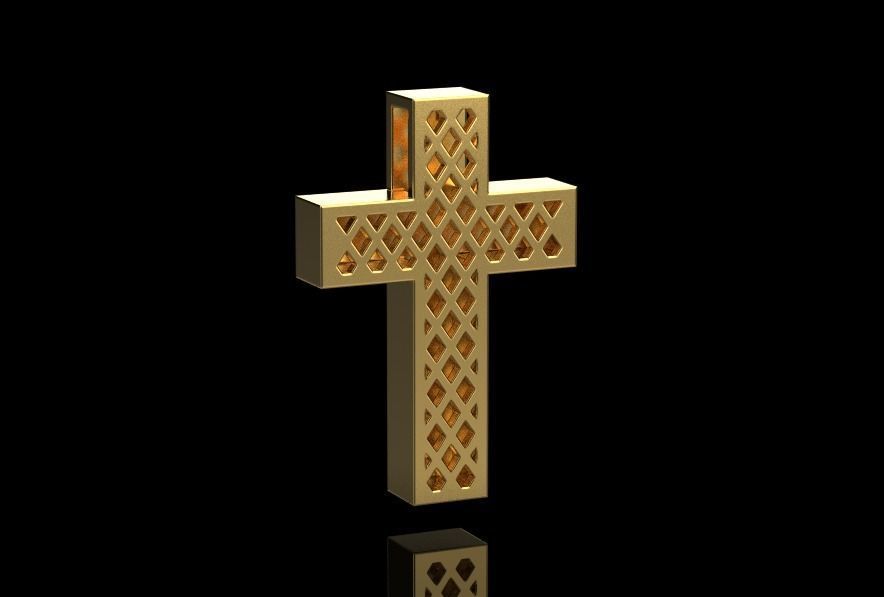 simple golden cross 3D model 3D printable | CGTrader