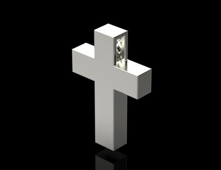 simple golden cross 3D model 3D printable | CGTrader