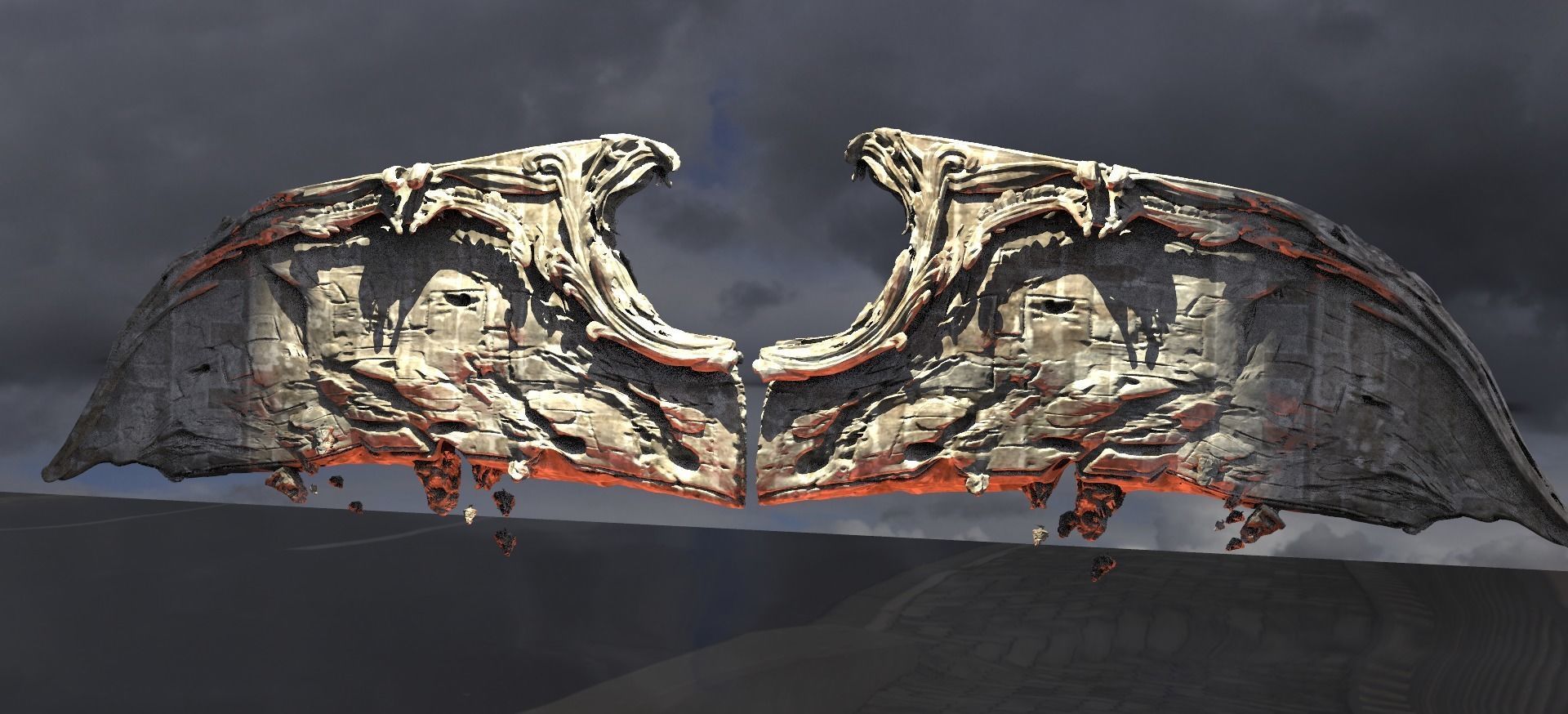 Angel Wings of Stone 3D model | CGTrader