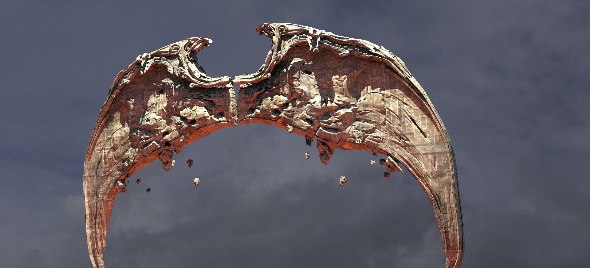 Angel Wings of Stone Curved 3D model | CGTrader