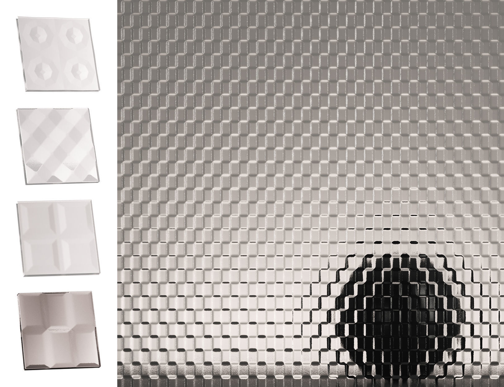 Texture Fluted Glass Set 04 VR / AR / low-poly | CGTrader