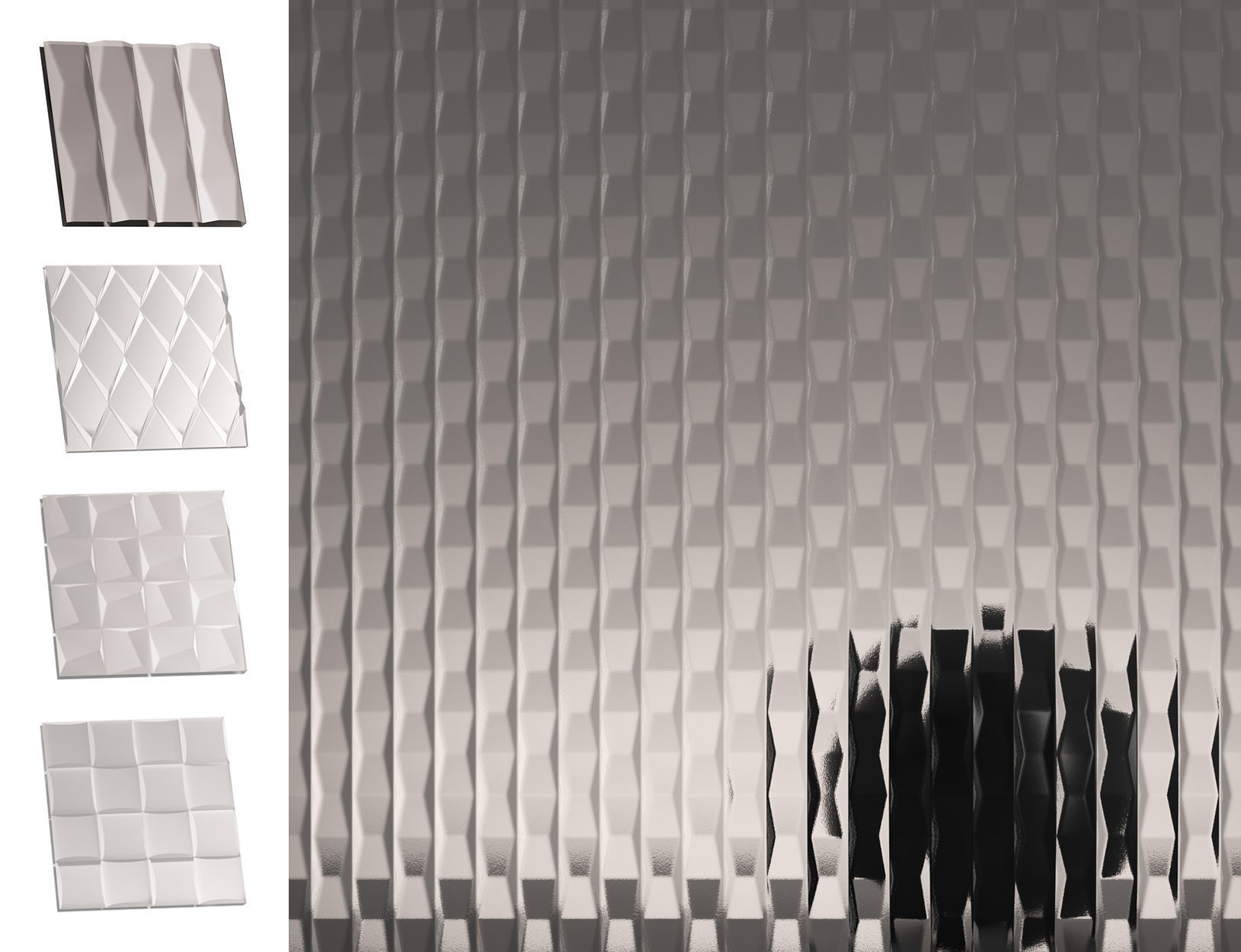 Texture Fluted Glass Set 07 VR / AR / low-poly | CGTrader