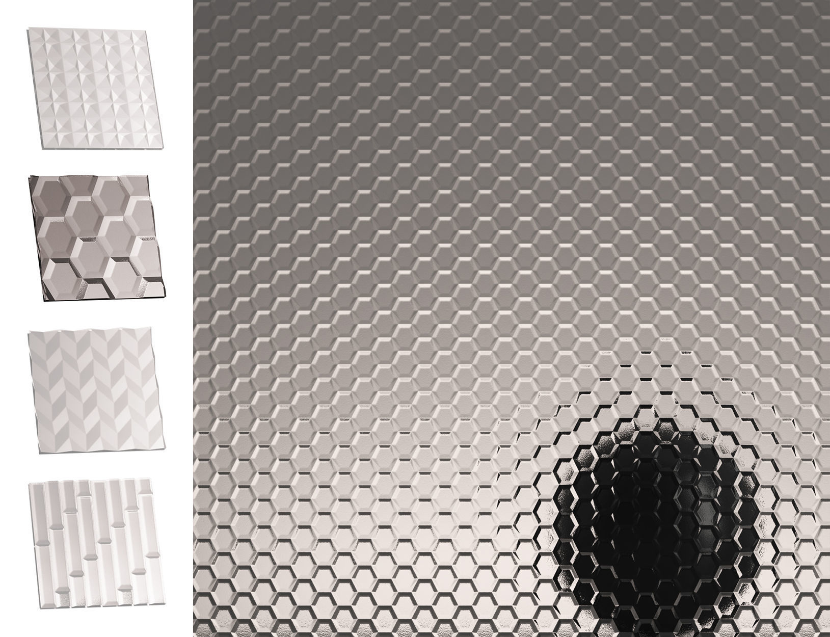 Texture Fluted Glass Set 08 VR / AR / low-poly | CGTrader