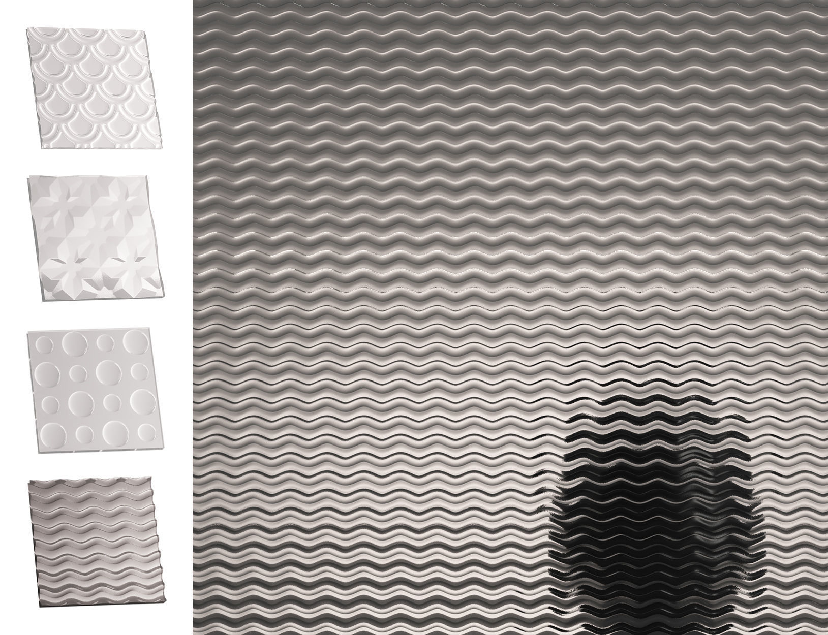 Texture Fluted Glass Set 09 VR / AR / low-poly | CGTrader