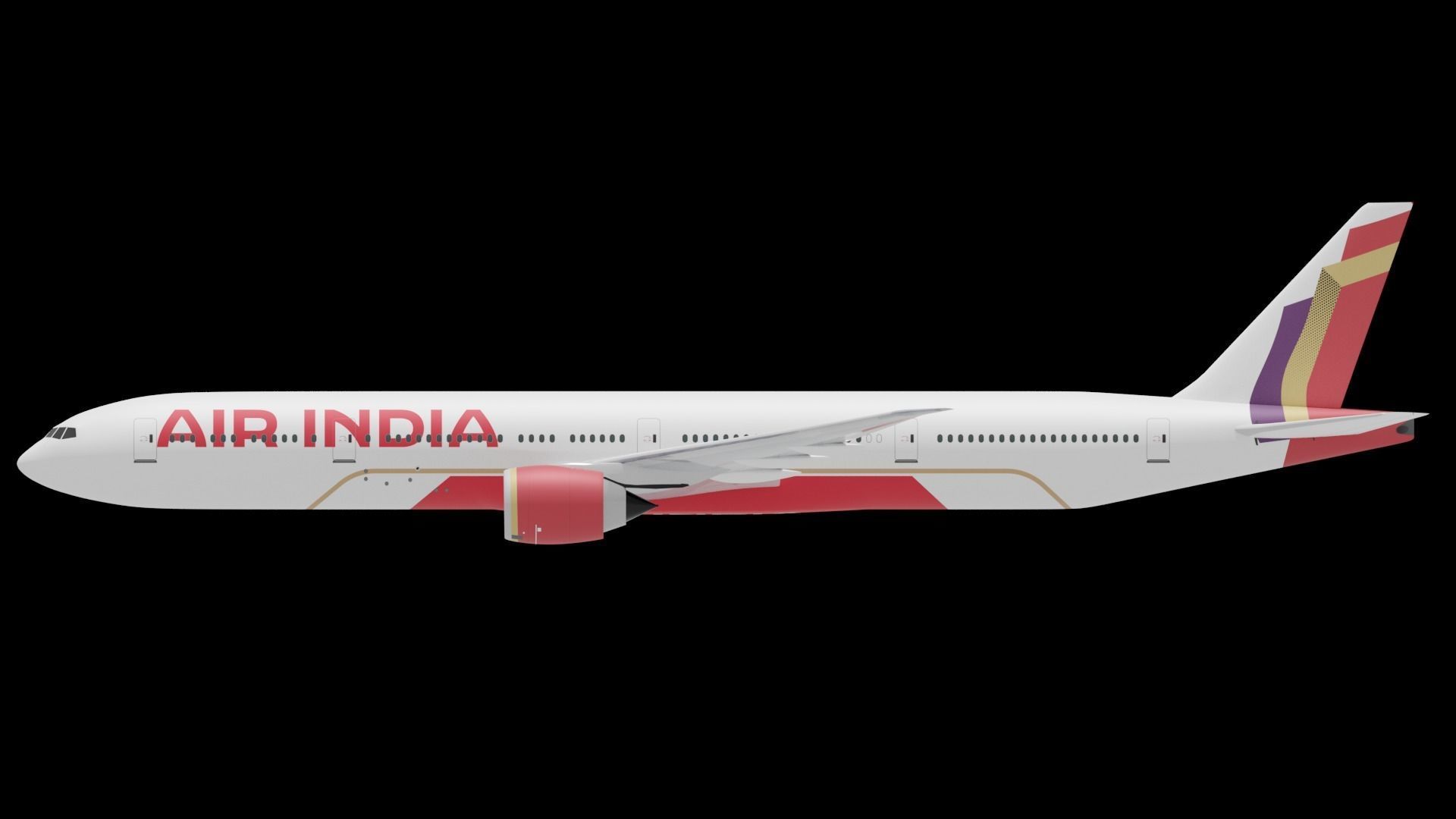 3D model Air India New Livery Boeing 777-300ER 3D model 3D model VR ...