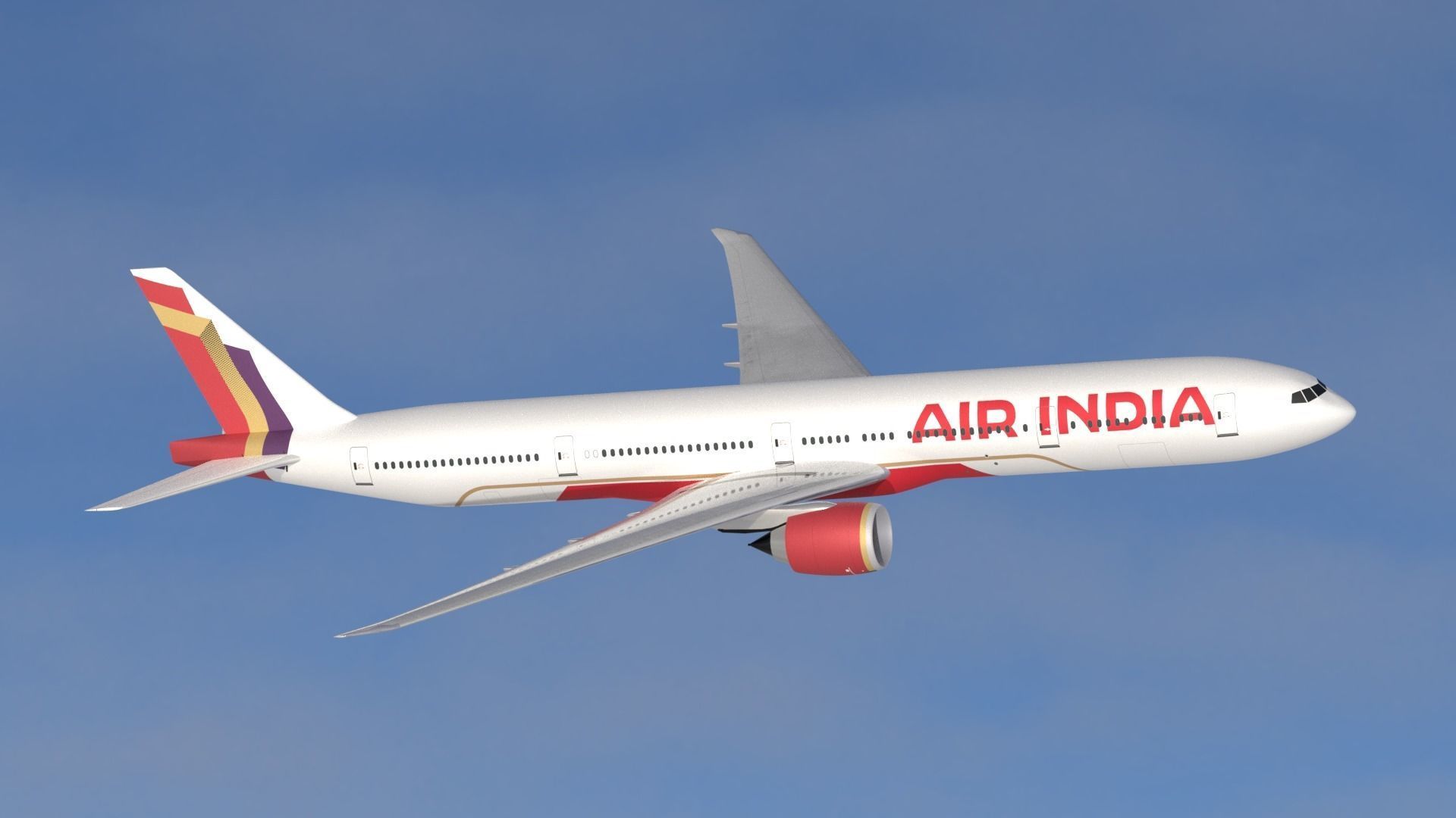 3D model Air India New Livery Boeing 777-300ER 3D model 3D model VR ...