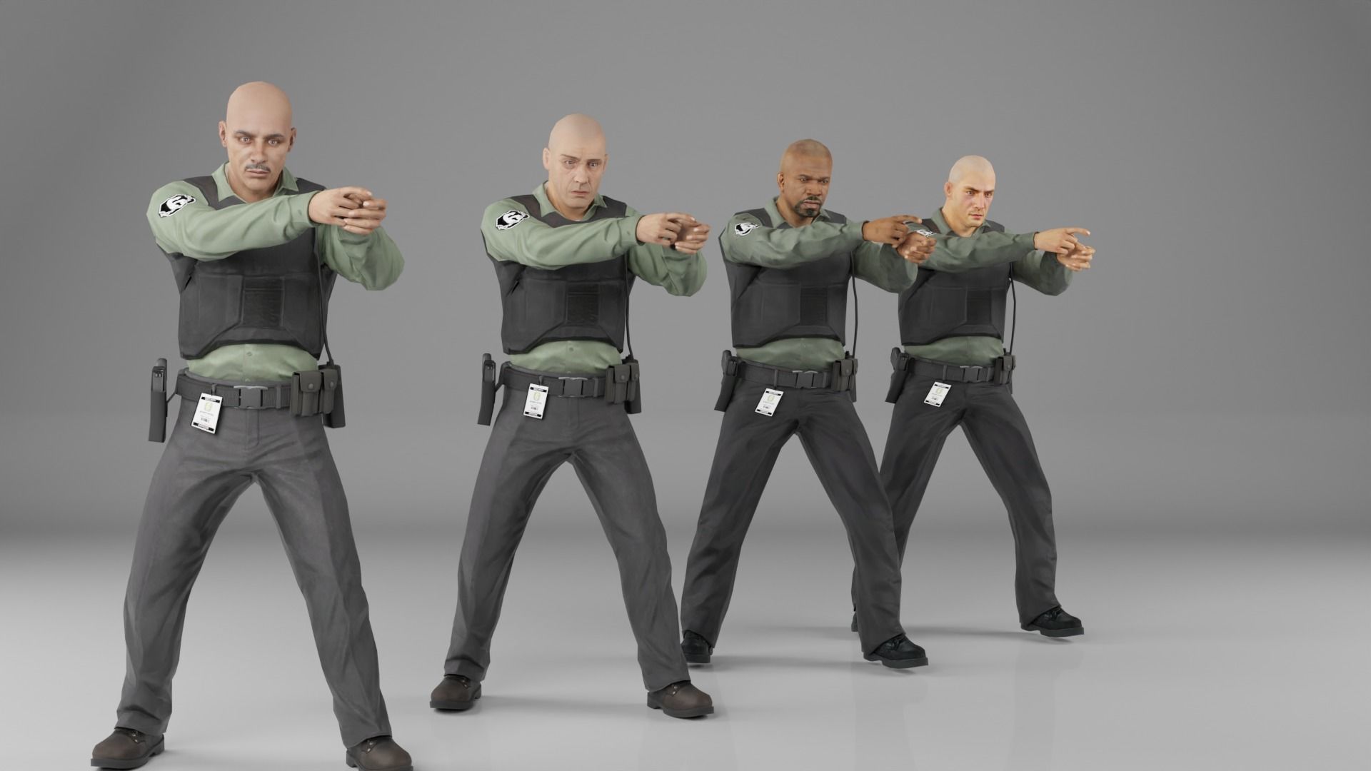 3D model Security officer VR / AR / low-poly | CGTrader