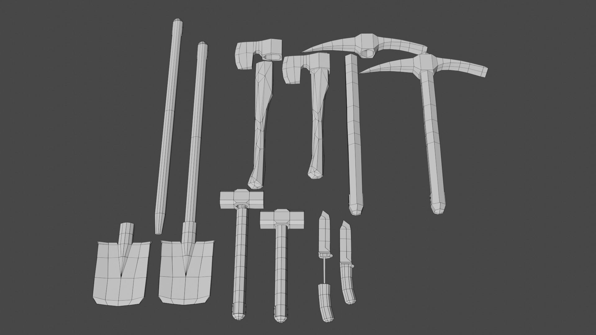 3D model Low-poly iron tools pack VR / AR / low-poly | CGTrader