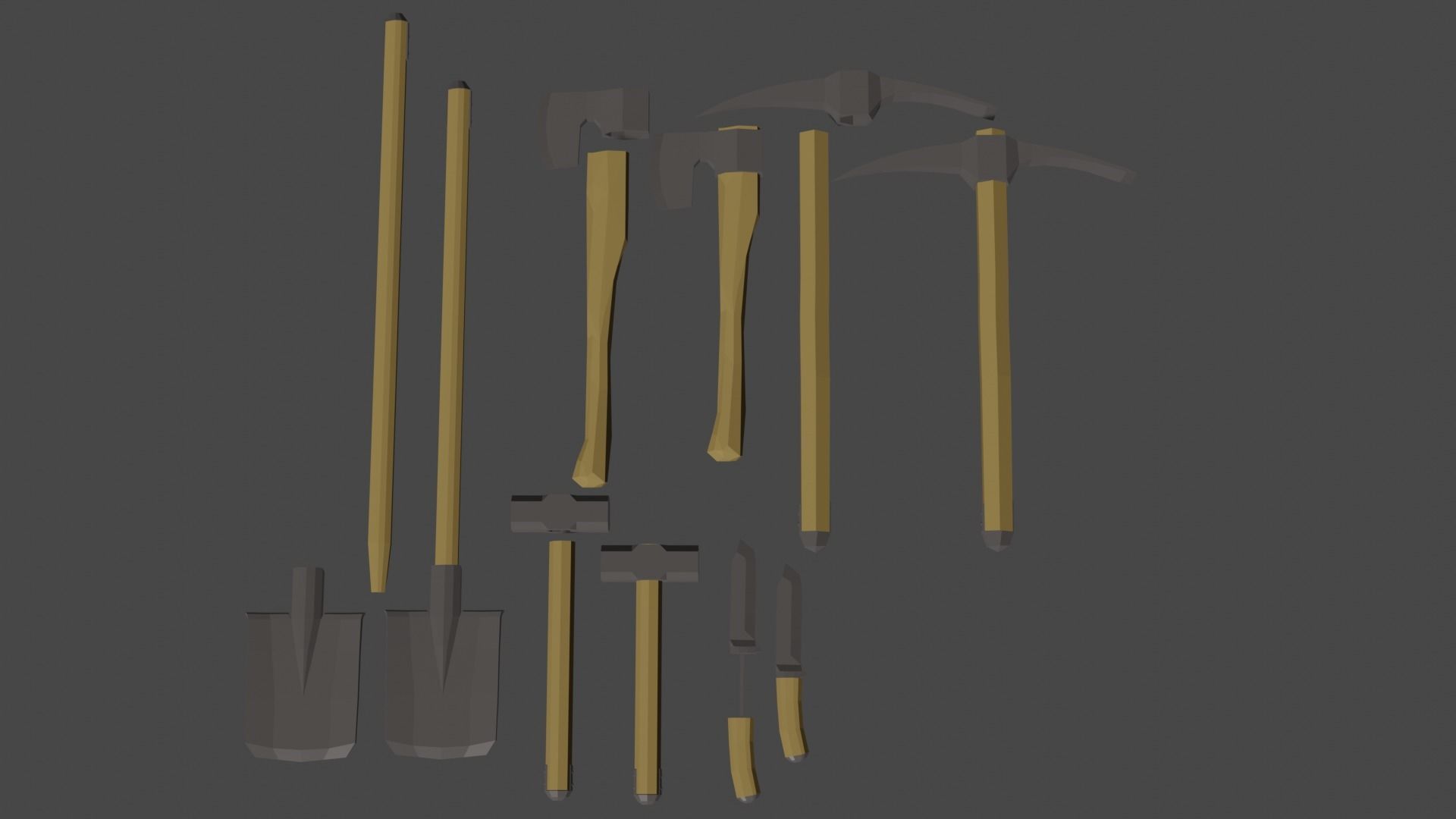 3D model Low-poly iron tools pack VR / AR / low-poly | CGTrader