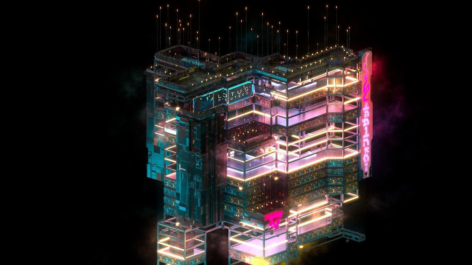 Sci-Fi Cyberpunk Futuristic City Skyscraper Building 65 3D model | CGTrader