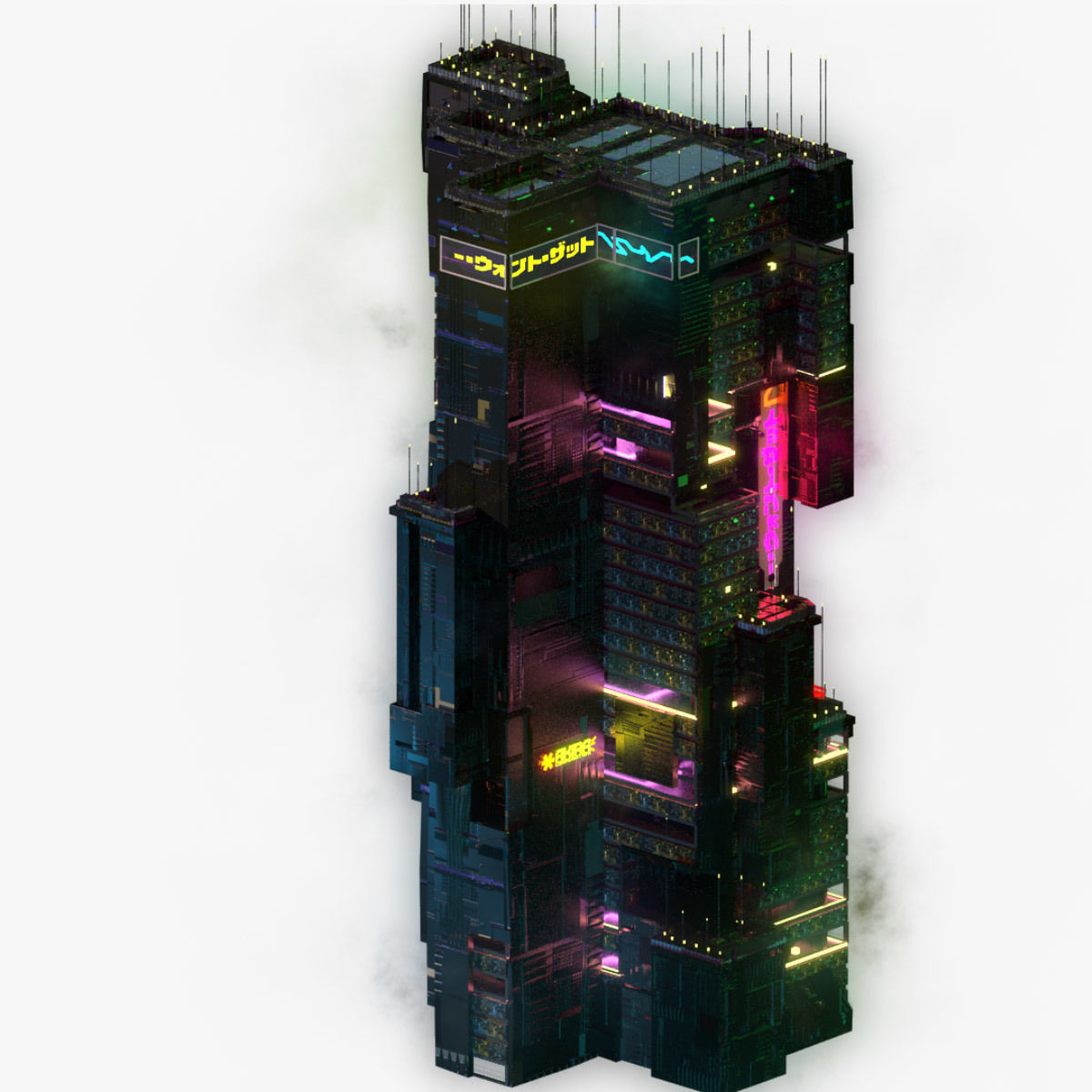 Sci-Fi Cyberpunk Futuristic City Skyscraper Building 42 3D model | CGTrader