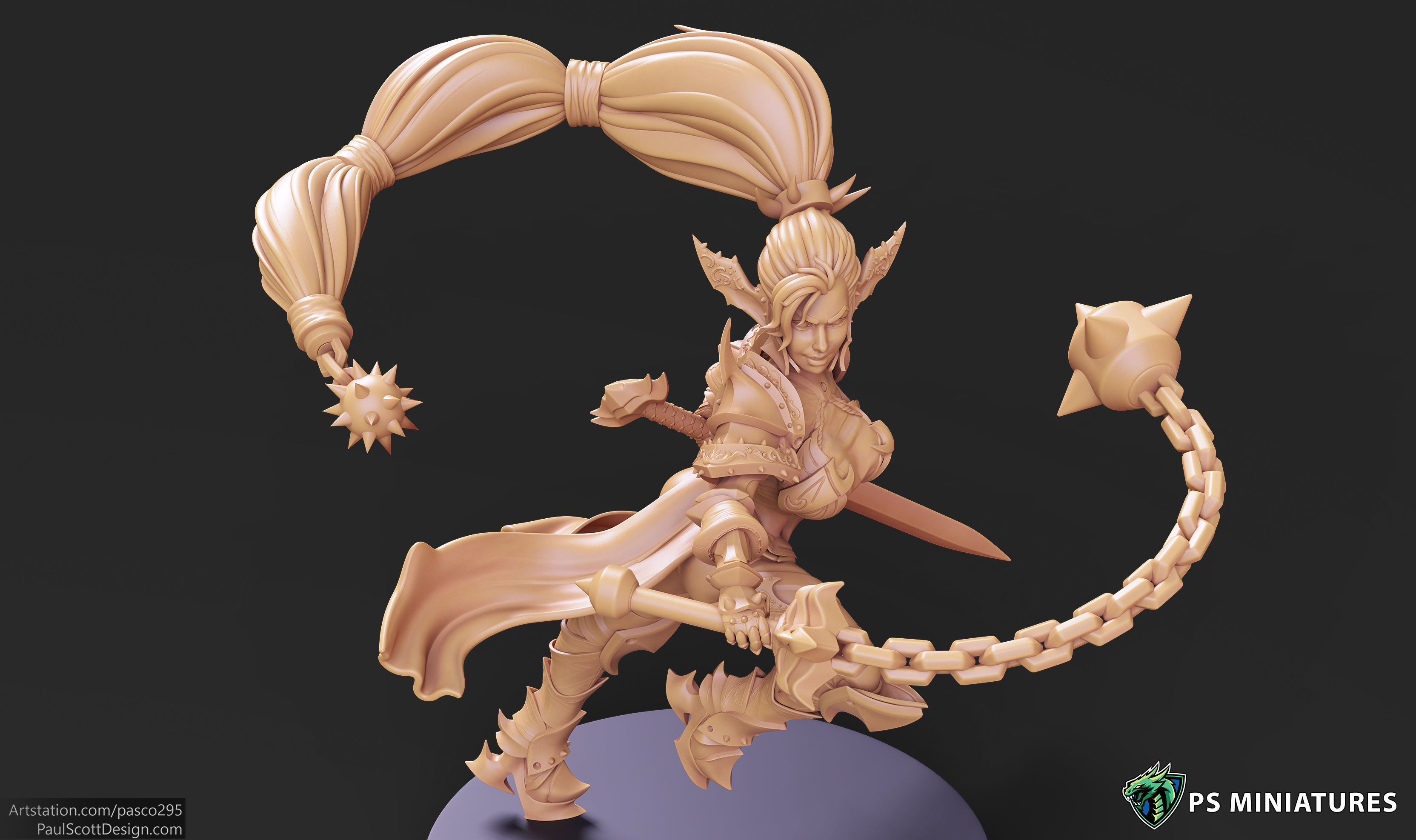 Drow Legionnaire Pose 3 - 4 Variants and Pinup 3D model 3D printable ...