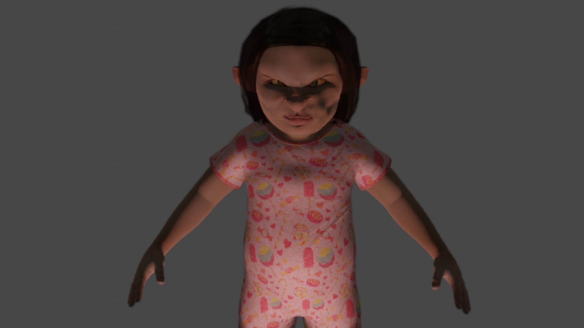 Baby Mina Monster Version free VR / AR / low-poly 3D model rigged ...