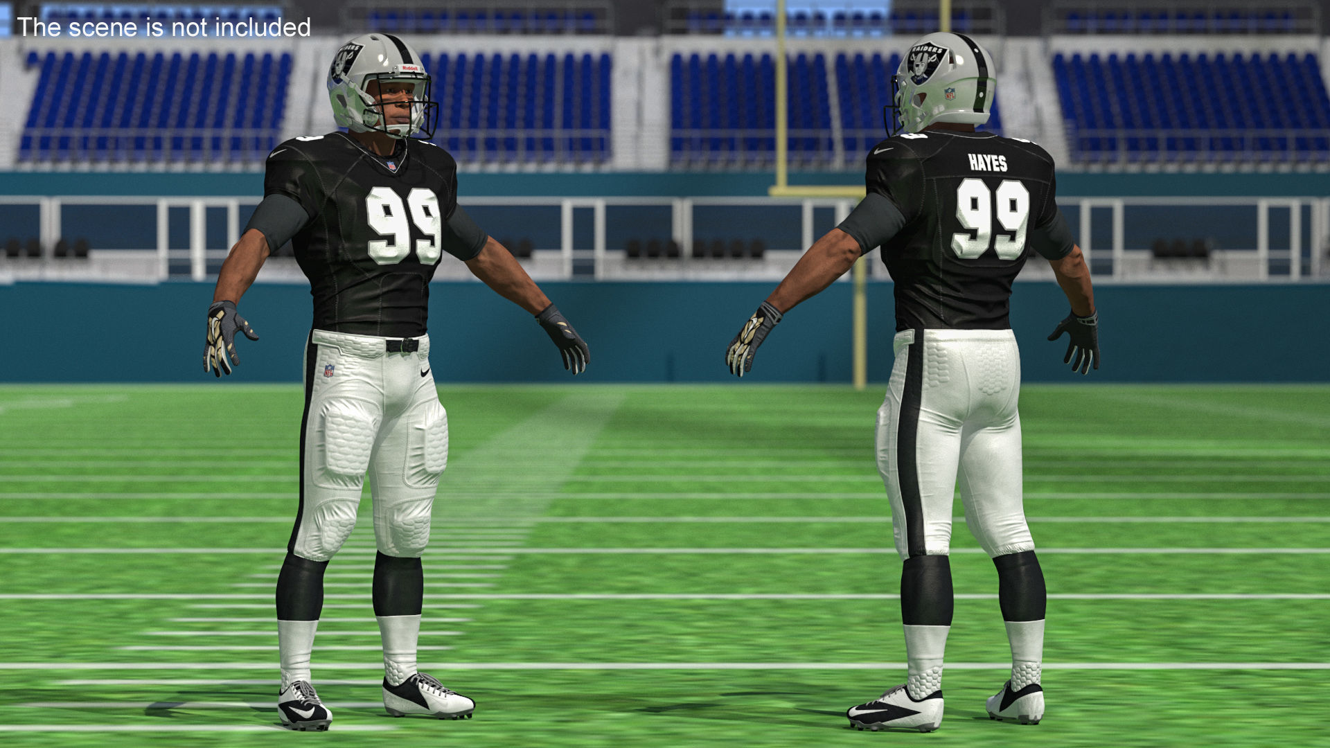 Las Vegas Raiders American Football Player Rigged Fur 3D model rigged ...