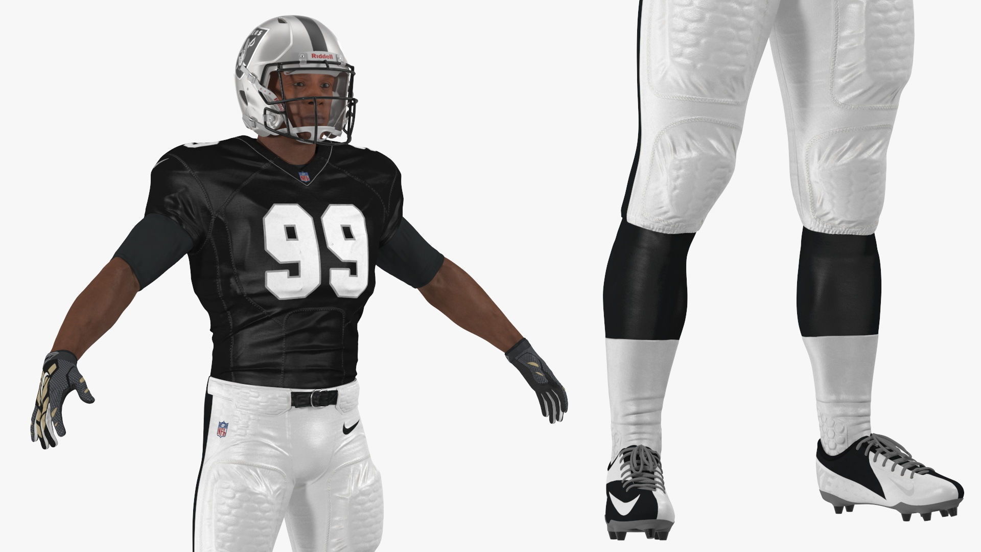 Las Vegas Raiders American Football Player Rigged Fur 3D model rigged ...