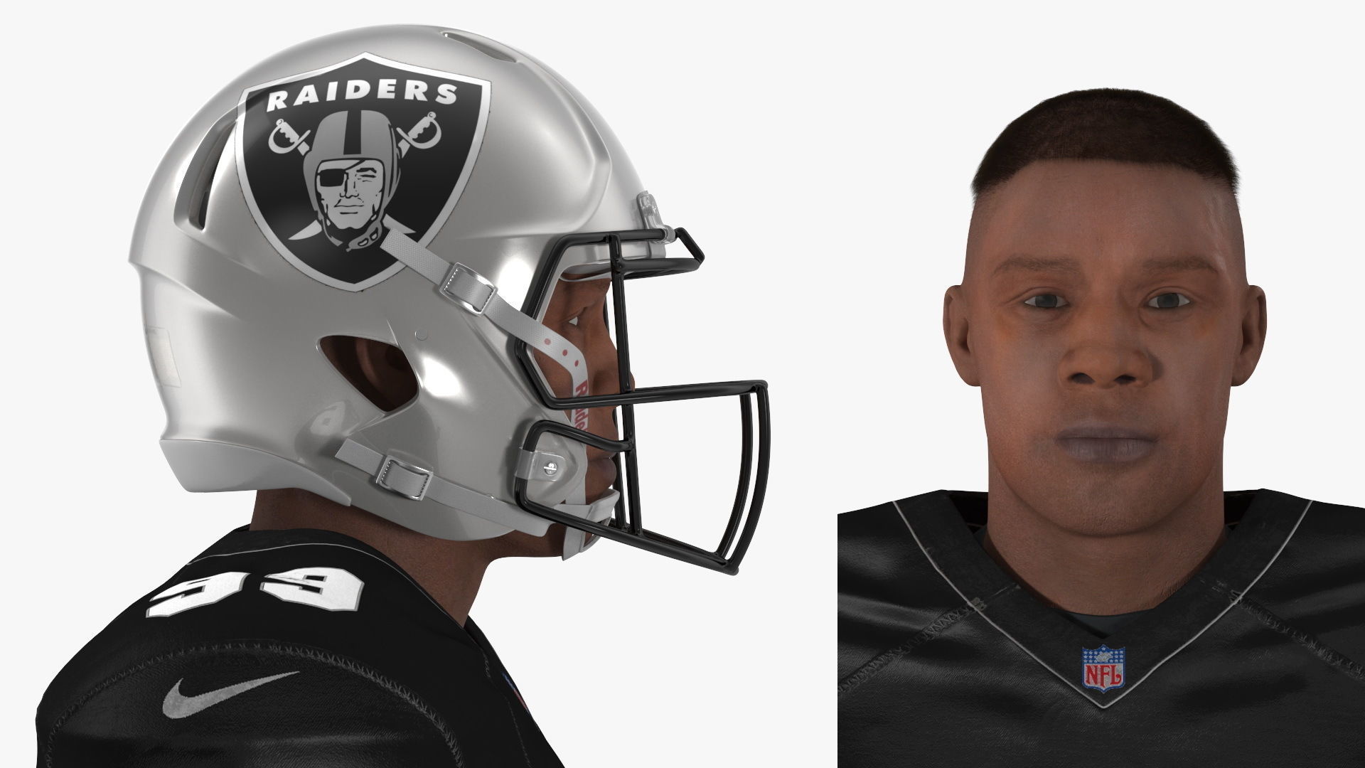 Las Vegas Raiders American Football Player Rigged Fur 3D model rigged ...