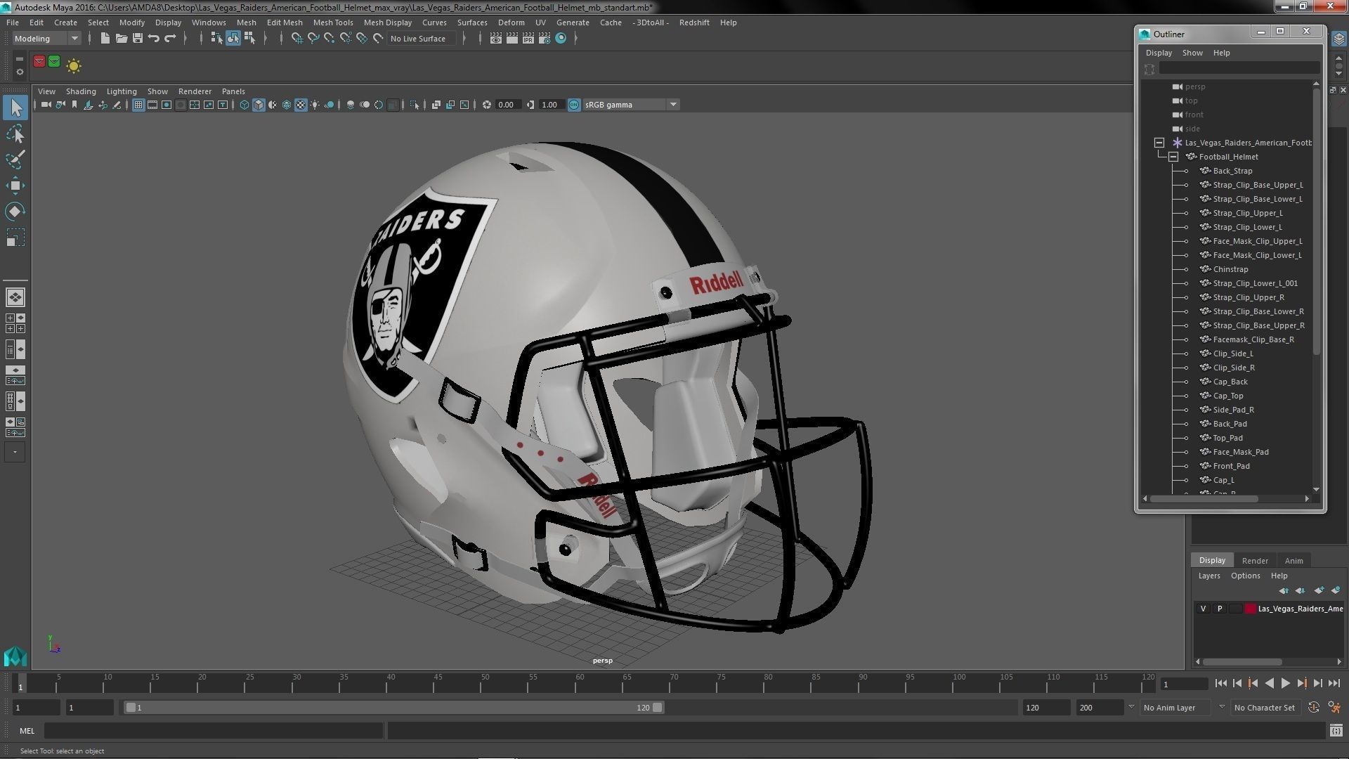 Las Vegas Raiders American Football Helmet 3D model | CGTrader