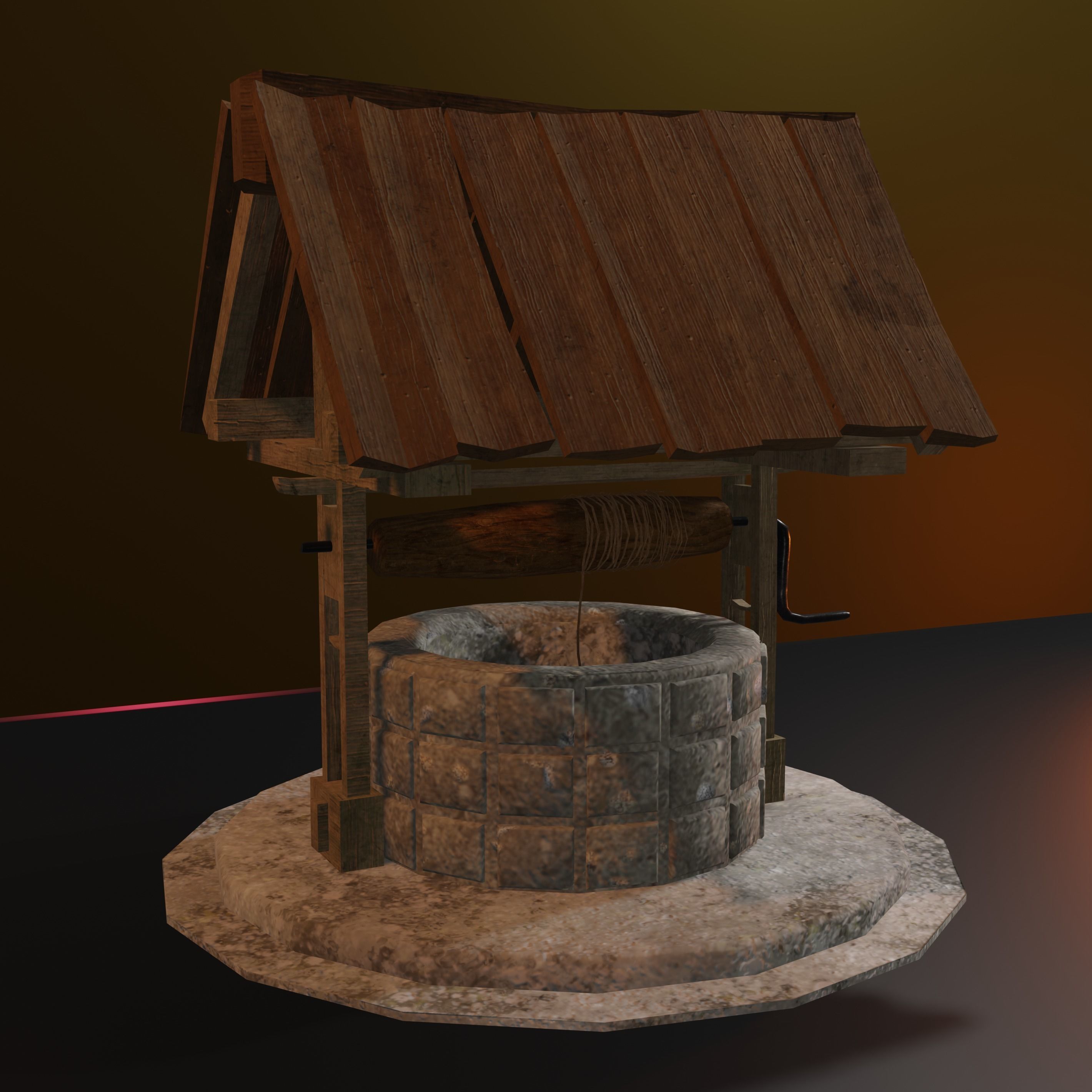 3D model Water well model low-poly game-ready VR / AR / low-poly | CGTrader