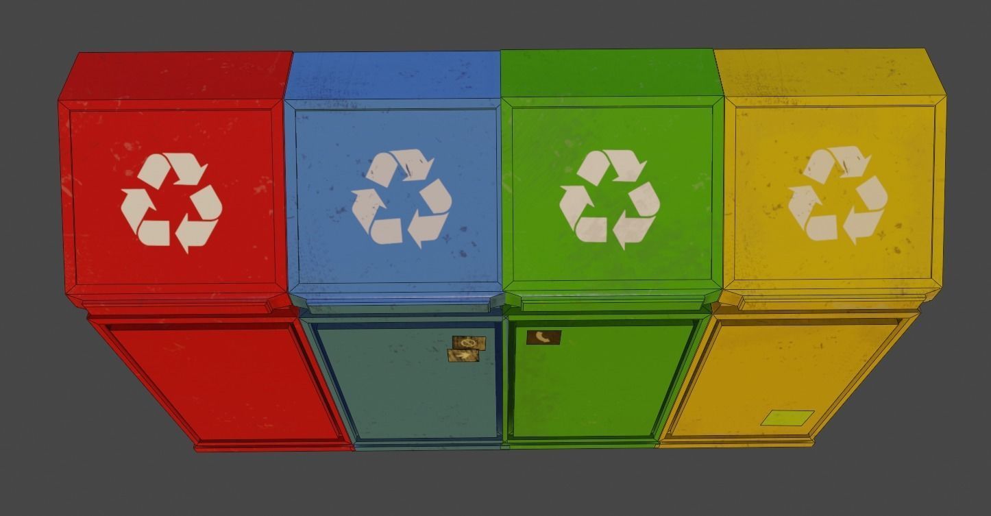 3D model GARBAGE SORTING WASTE COLLECTION ENVIRONMENT low-poly model VR ...