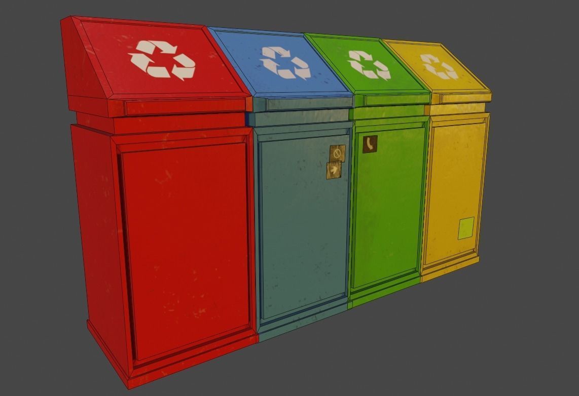 3D model GARBAGE SORTING WASTE COLLECTION ENVIRONMENT low-poly model VR ...